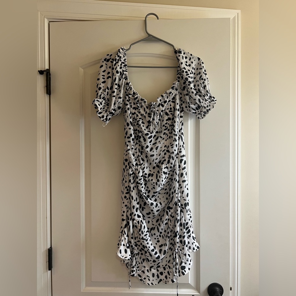 Cow Print Dress With Adjustable String - Gem